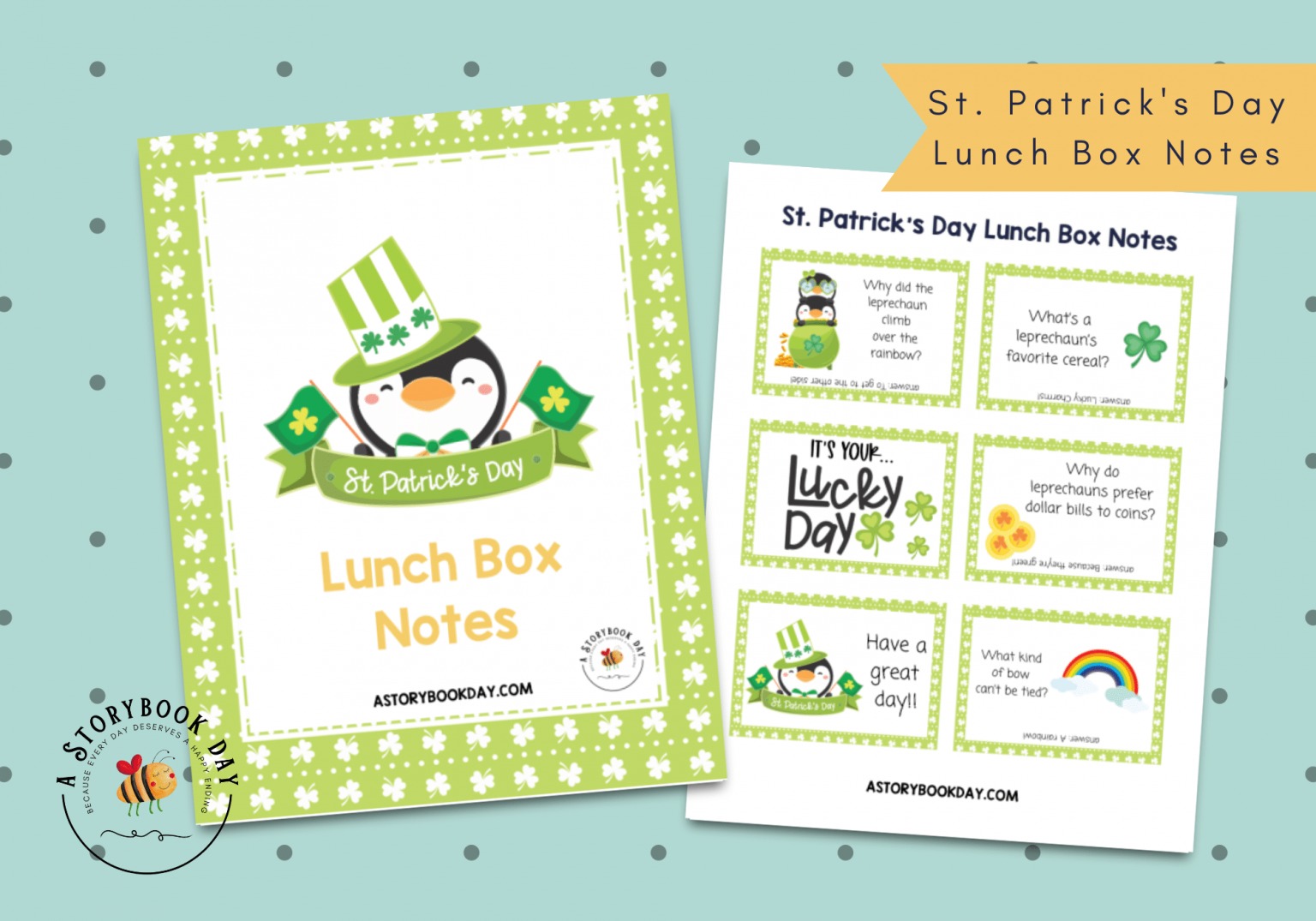 St. Patrick's Day Lunch Box Notes | Free Printable - A Storybook Day