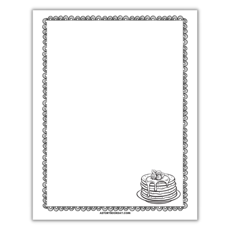 Pancake Themed Border for Pancake Day - A Storybook Day