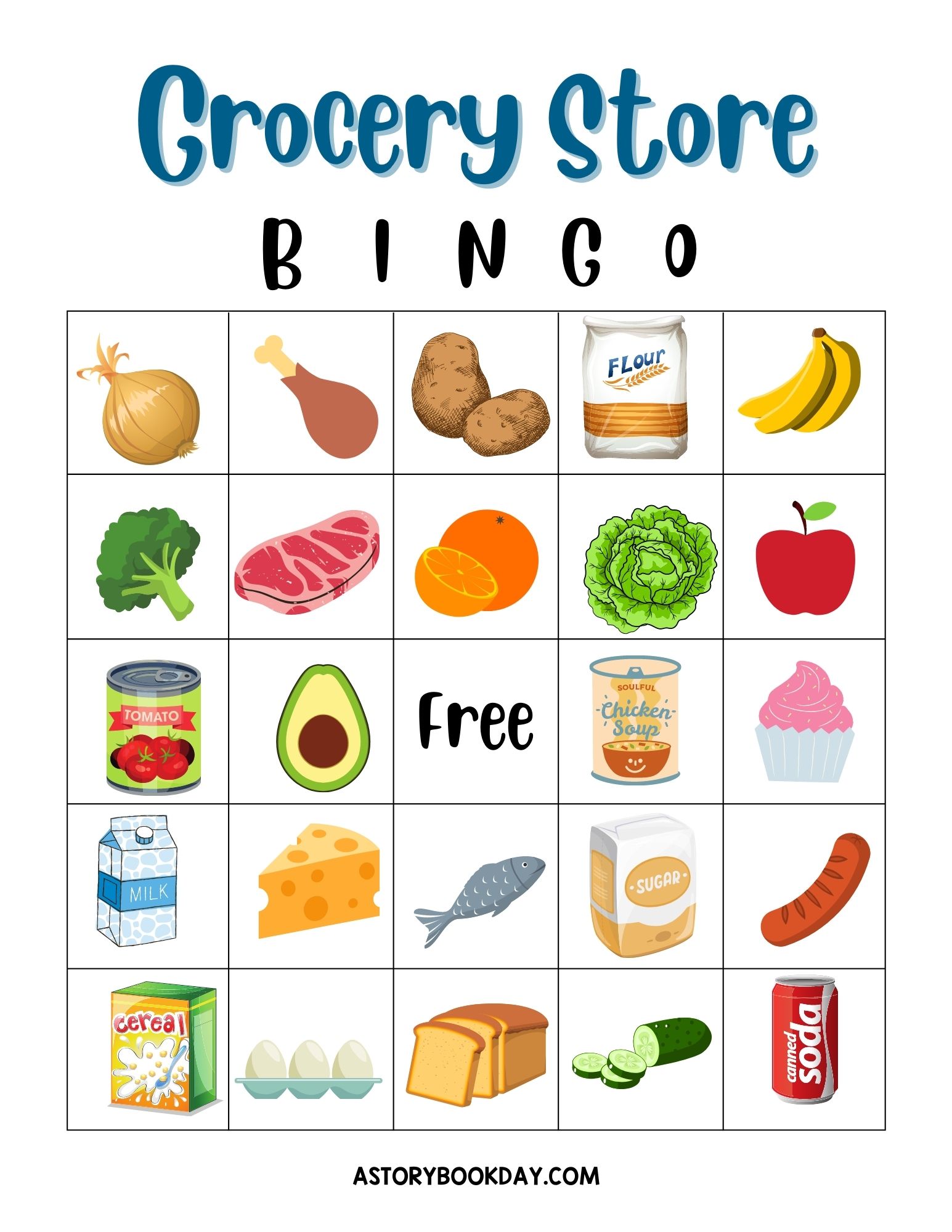 Free Printable Grocery Store Bingo Game for Kids: So Much Fun to Play!