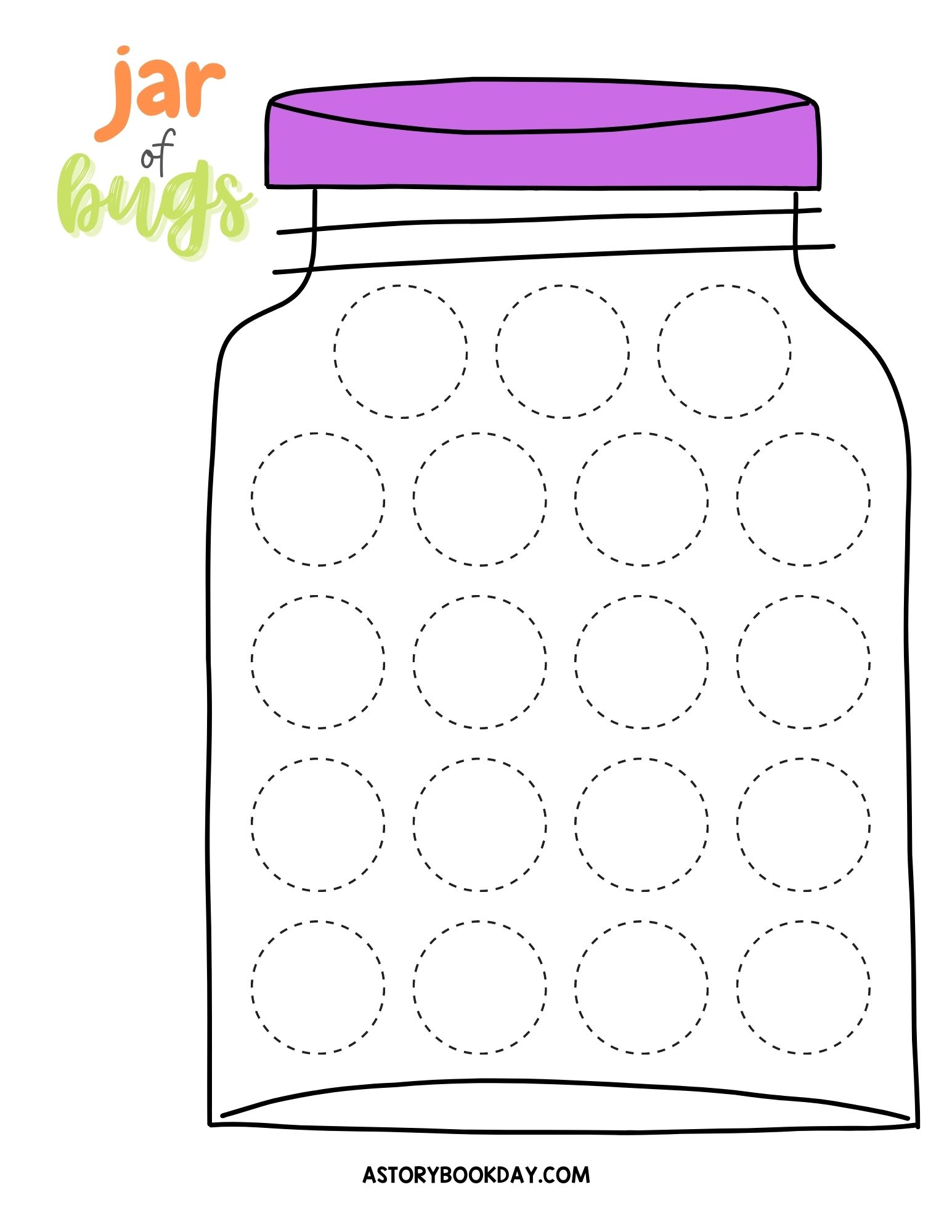 Free Printable Roll a Bug Game and Fill the Bug Jar for Kids