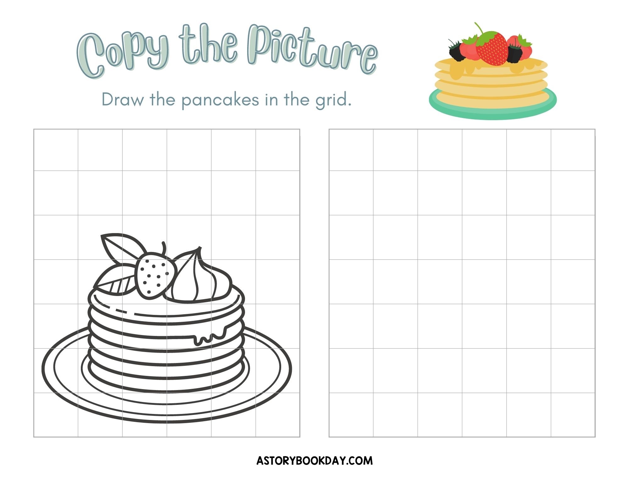 Pancake Art for Kids: A Fun Printable Copy the Picture and Draw Activity