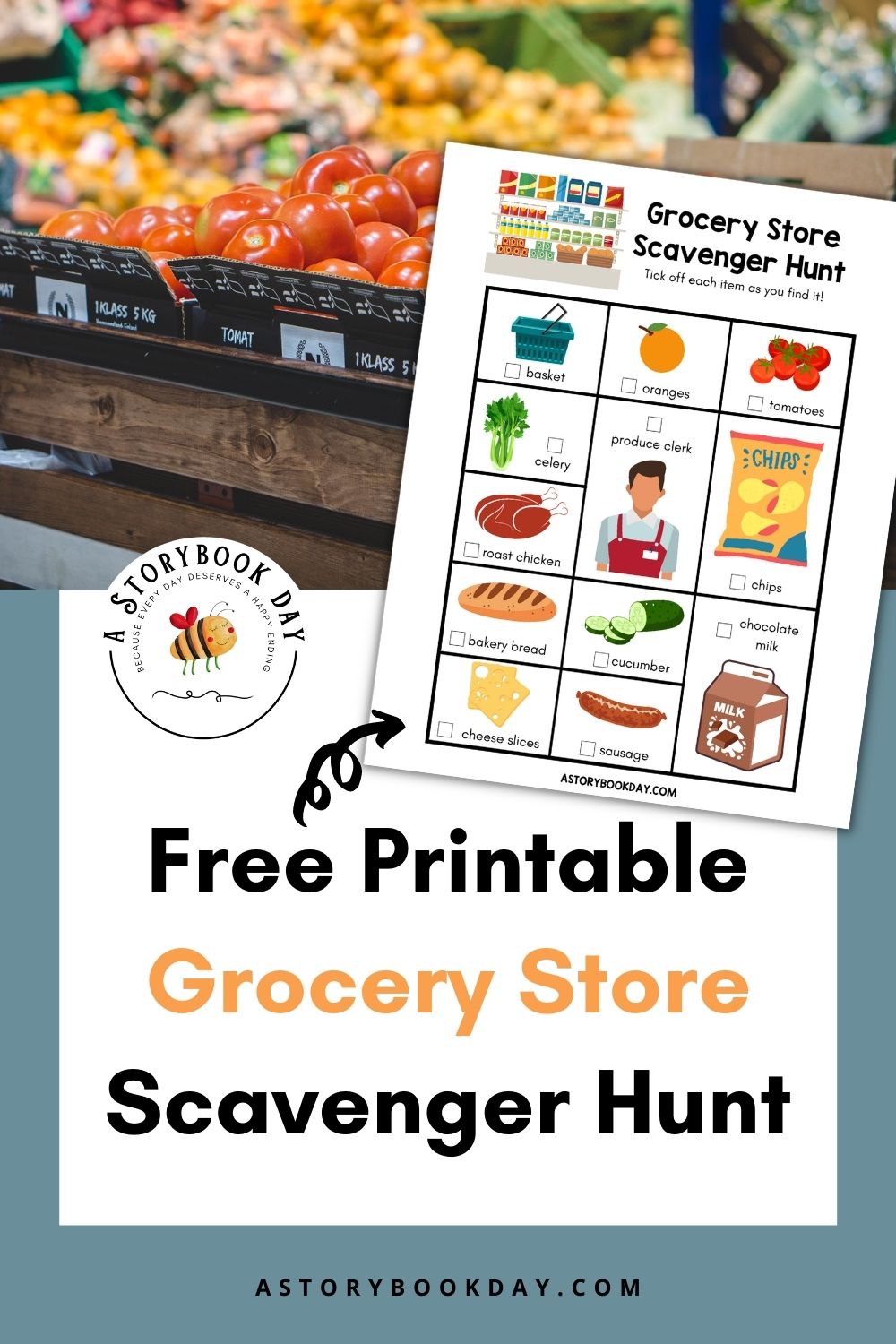 Print out this Free Grocery Store Scavenger Hunt for Kids and Have Fun!