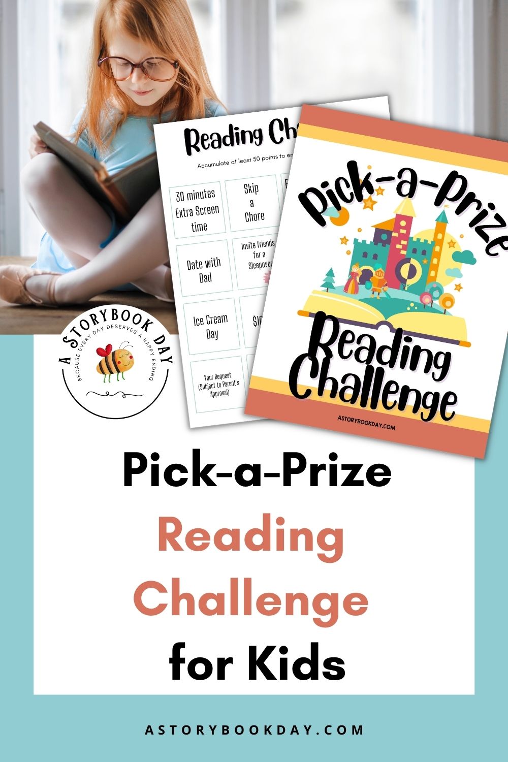 Free Printable Pick-a-Prize Reading Challenge for Kids - A Storybook Day