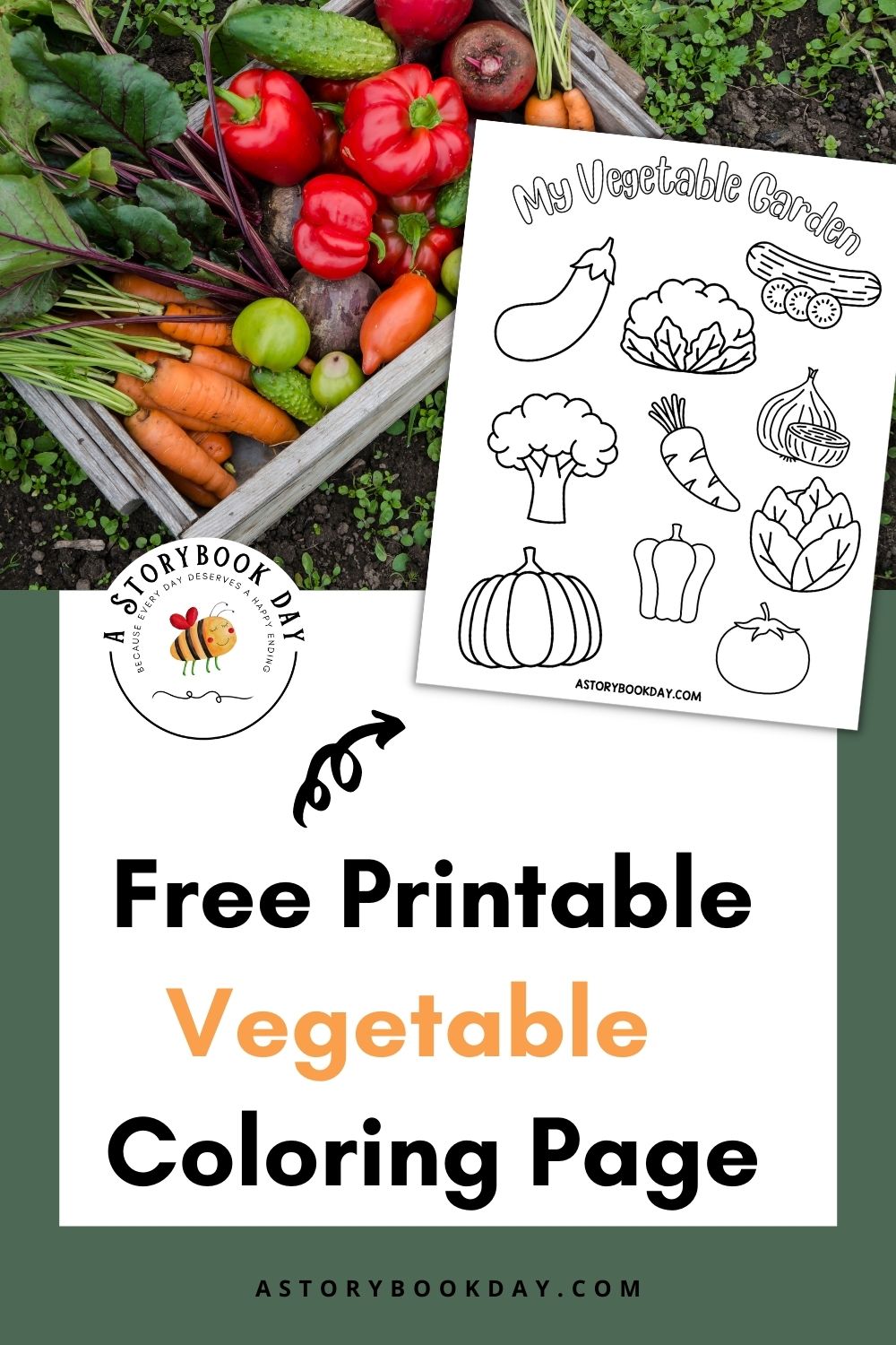 My Vegetable Garden Coloring Page - A Storybook Day