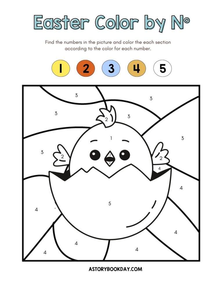 Free Printable Easter Chick Color by Number