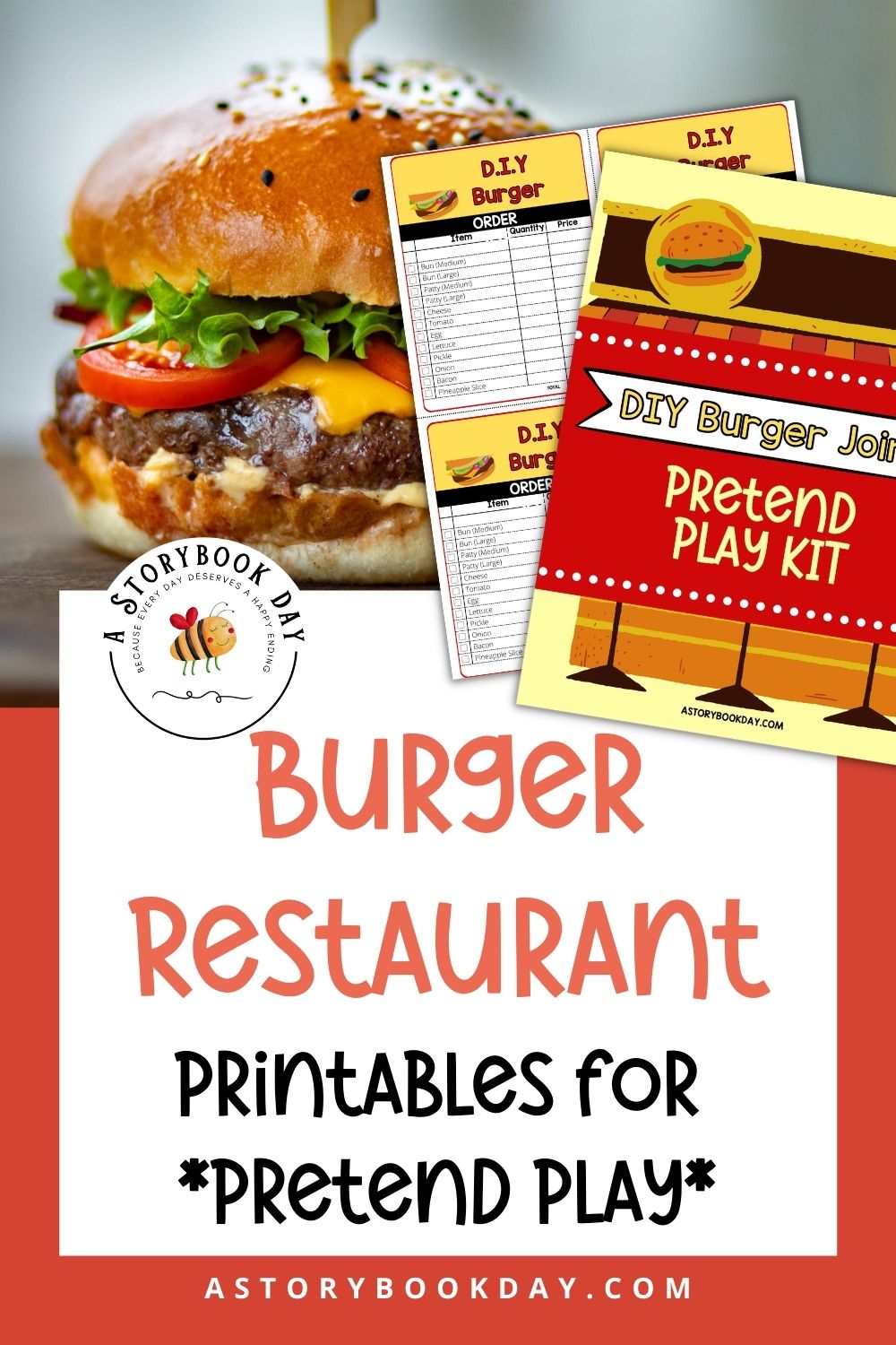 Free DIY Burger Joint Printable for Kids: Pretend Play Fun - A ...
