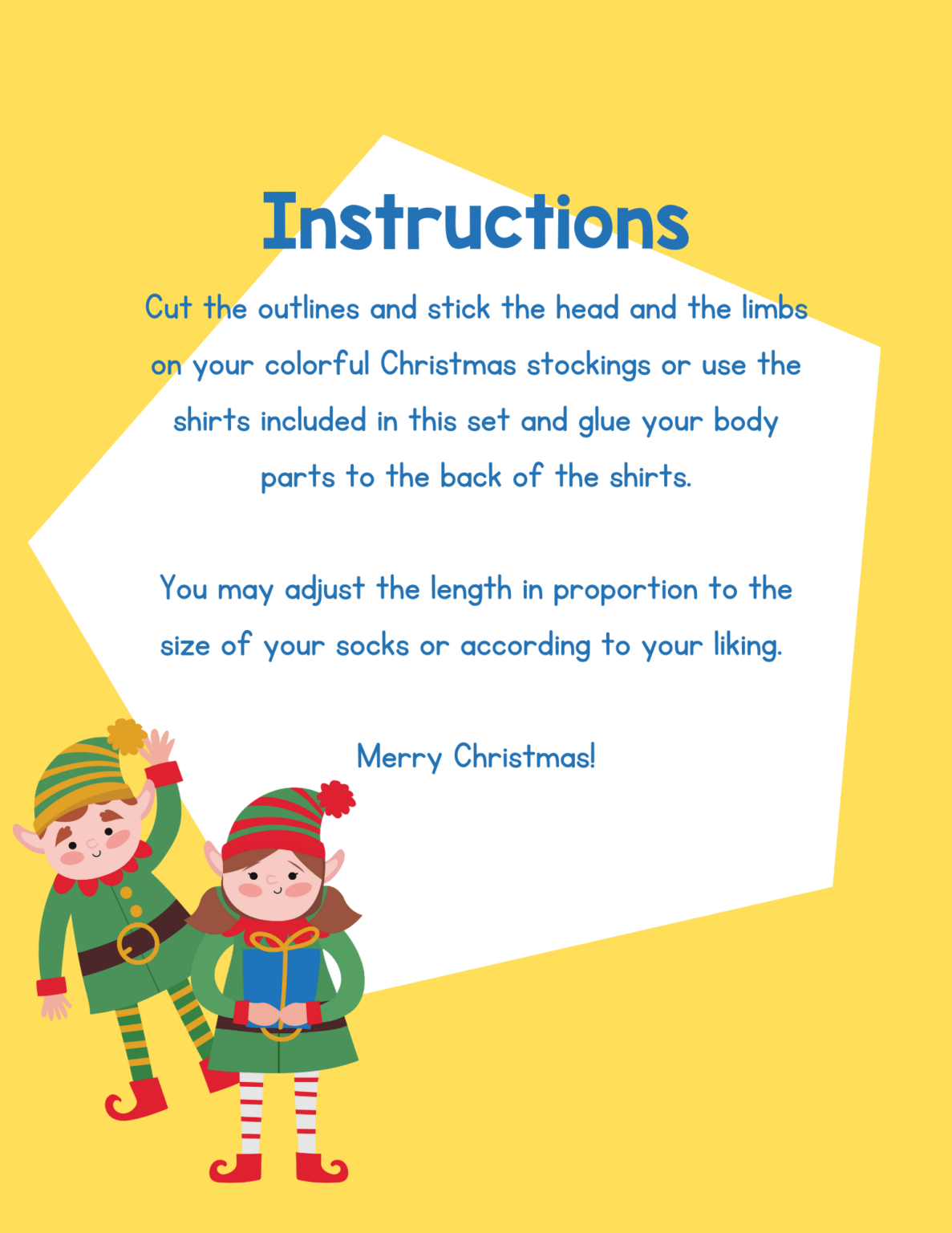 Elf Doll: Stocking Mix and Match | Free Printable for Kids