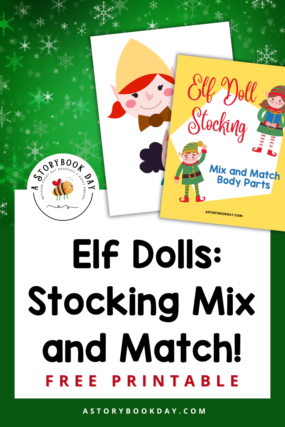 Elf Doll: Stocking Mix and Match | Free Printable for Kids