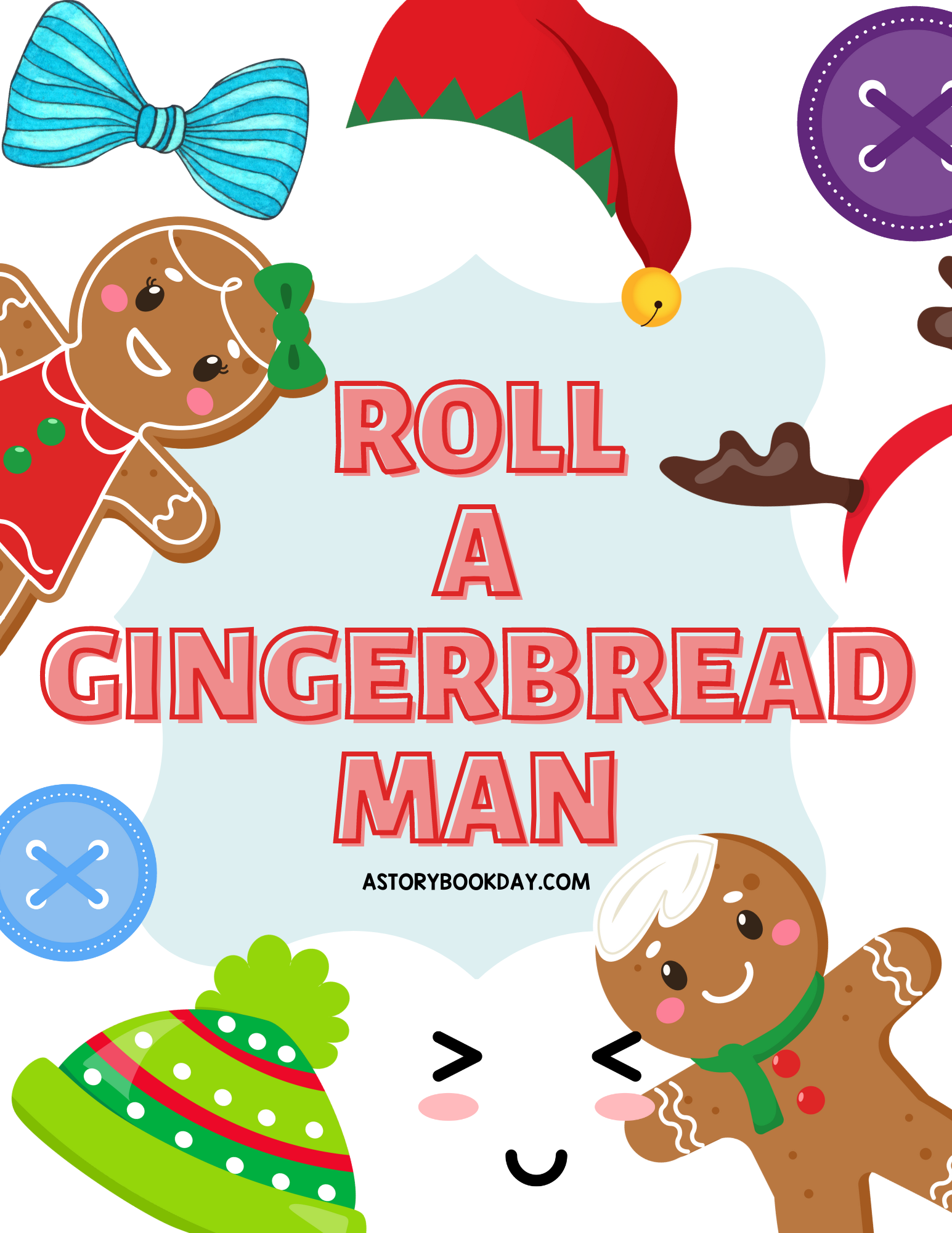 Roll a Gingerbread Man Game: Free Printable