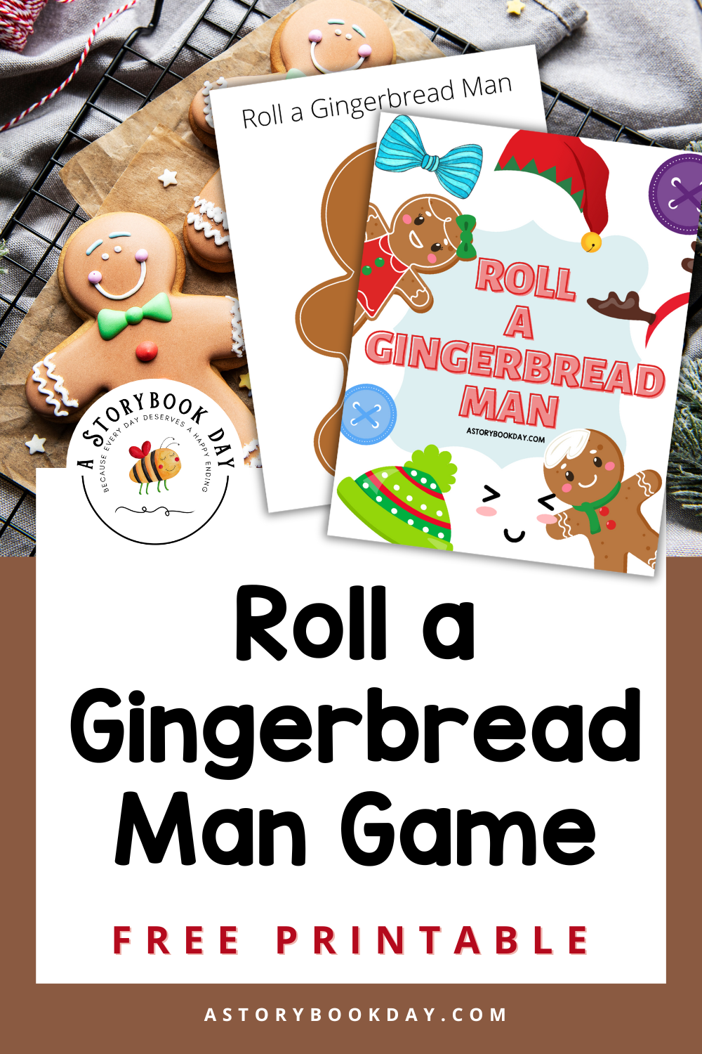 Roll a Gingerbread Man Game: Free Printable