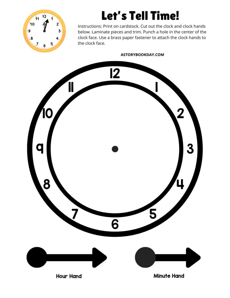 Free Printable Make Your Own Clock Worksheet for Kids