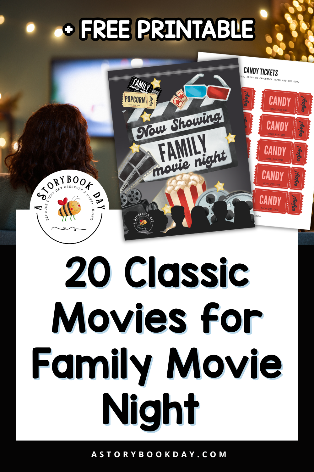 20 Classic Movies for Family Movie Night + Free Printable - A Storybook Day